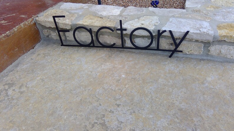 Custom Metal Word Sign Factory Style Wall Art - Etsy