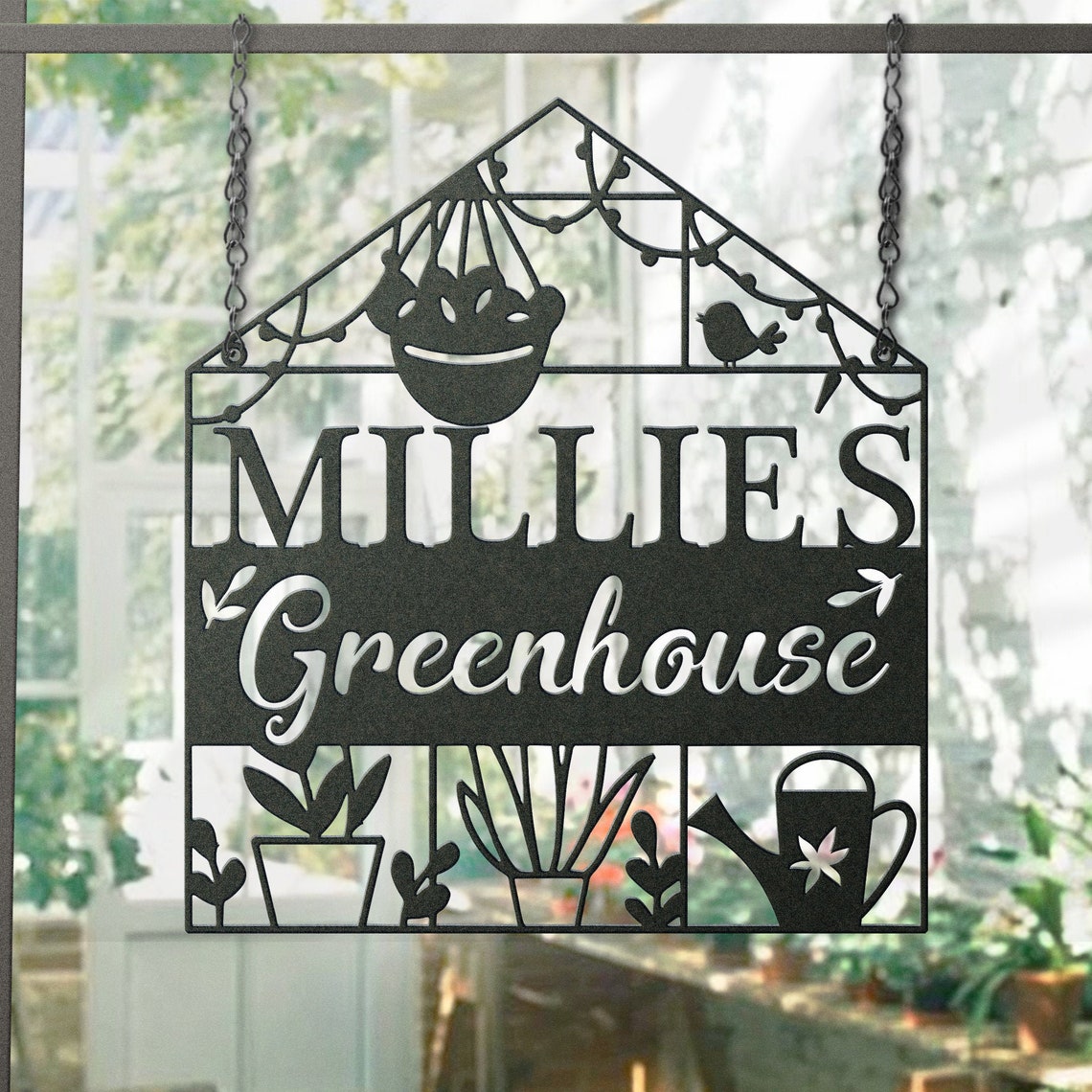 Custom Metal Greenhouse Sign Hanging Personalized Garden | Etsy
