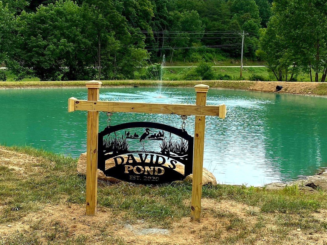 Custom Steel Pond Sign Personalized Lake Sign - Etsy