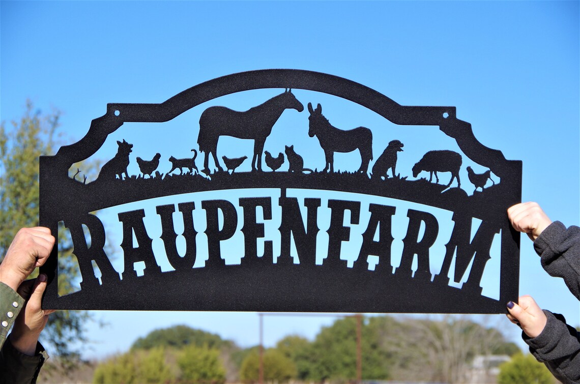 Animal Farm Sign With Horses and Cows LMW-16-86 - Etsy