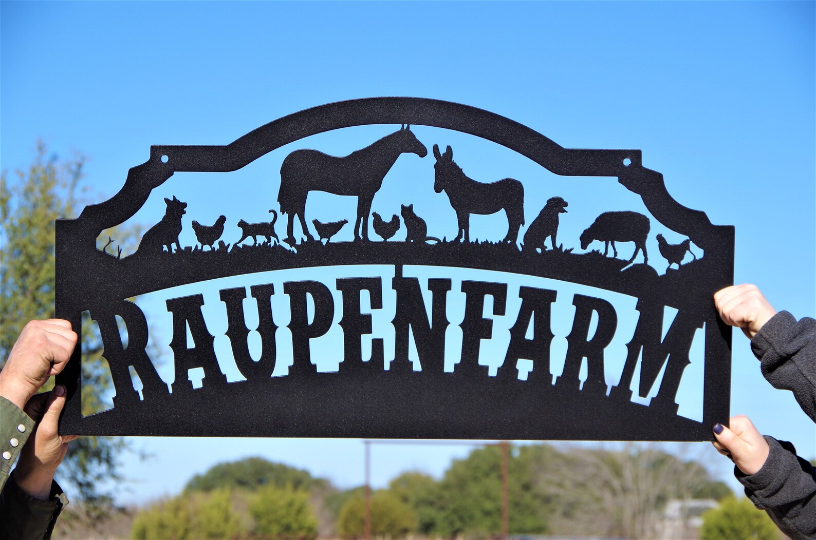 Animal Farm Sign With Horses and Cows LMW-16-86 - Etsy