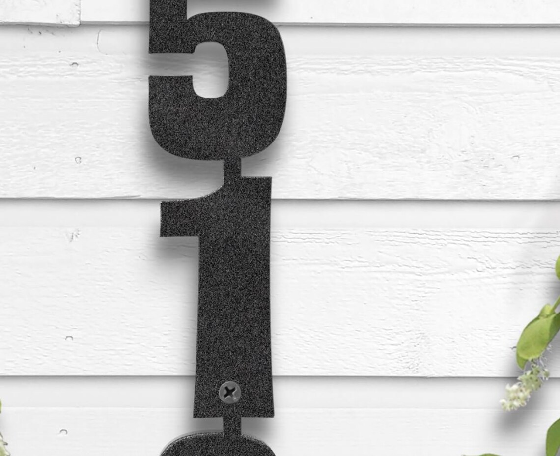 Vertical Metal Address Sign Powder Coated Outdoor House - Etsy