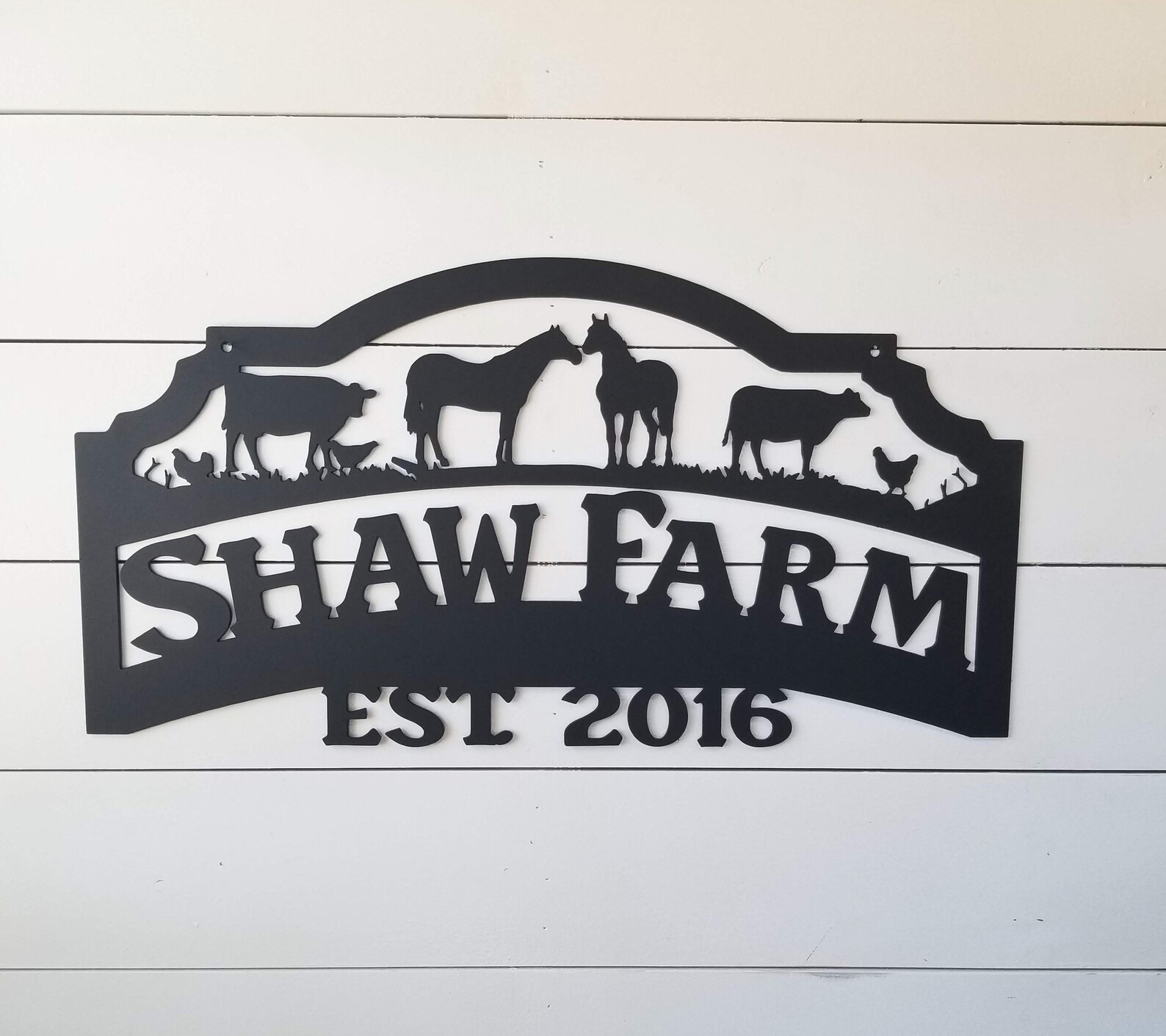 Animal Farm Sign With Horses and Cows LMW-16-86 - Etsy