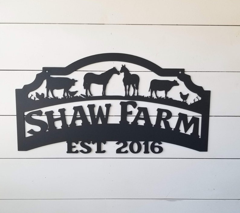Animal Farm Sign With Horses and Cows LMW-16-86 - Etsy