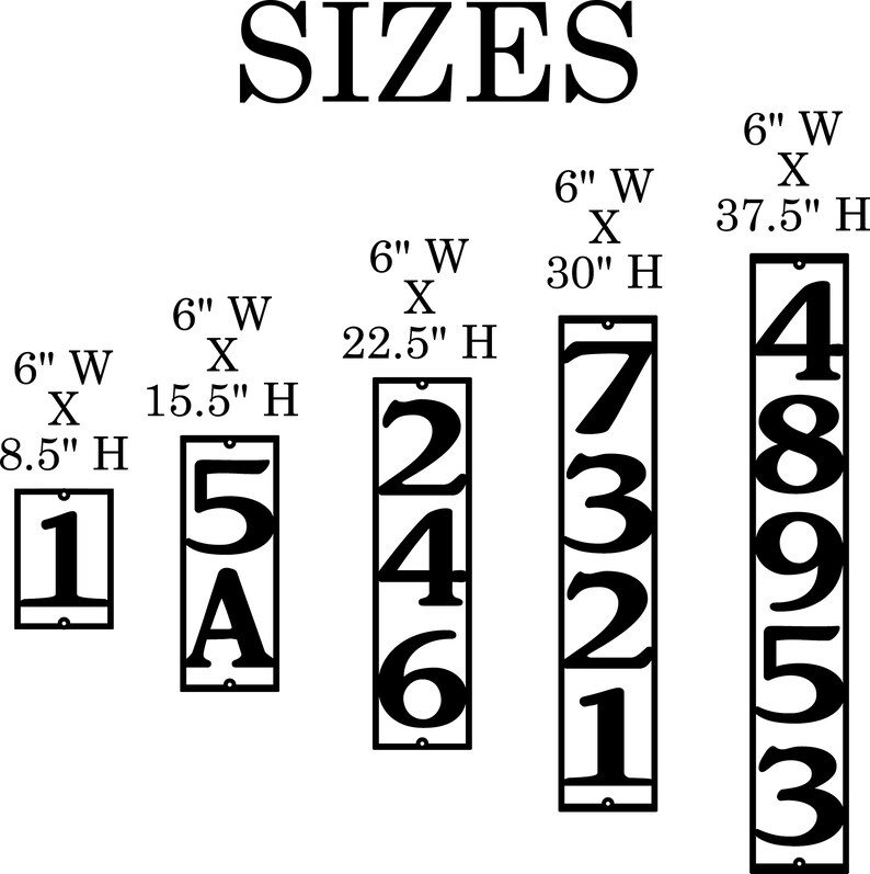 Vertical Metal Home Numbers Heavy Duty House Address Sign - Etsy