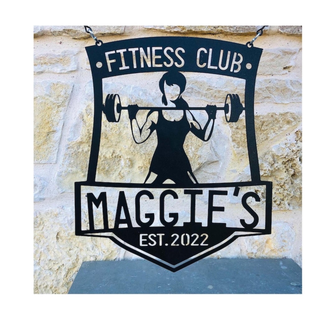 Personalized Home Gym Sign, Custom Metal Women's Workout Sign - Etsy