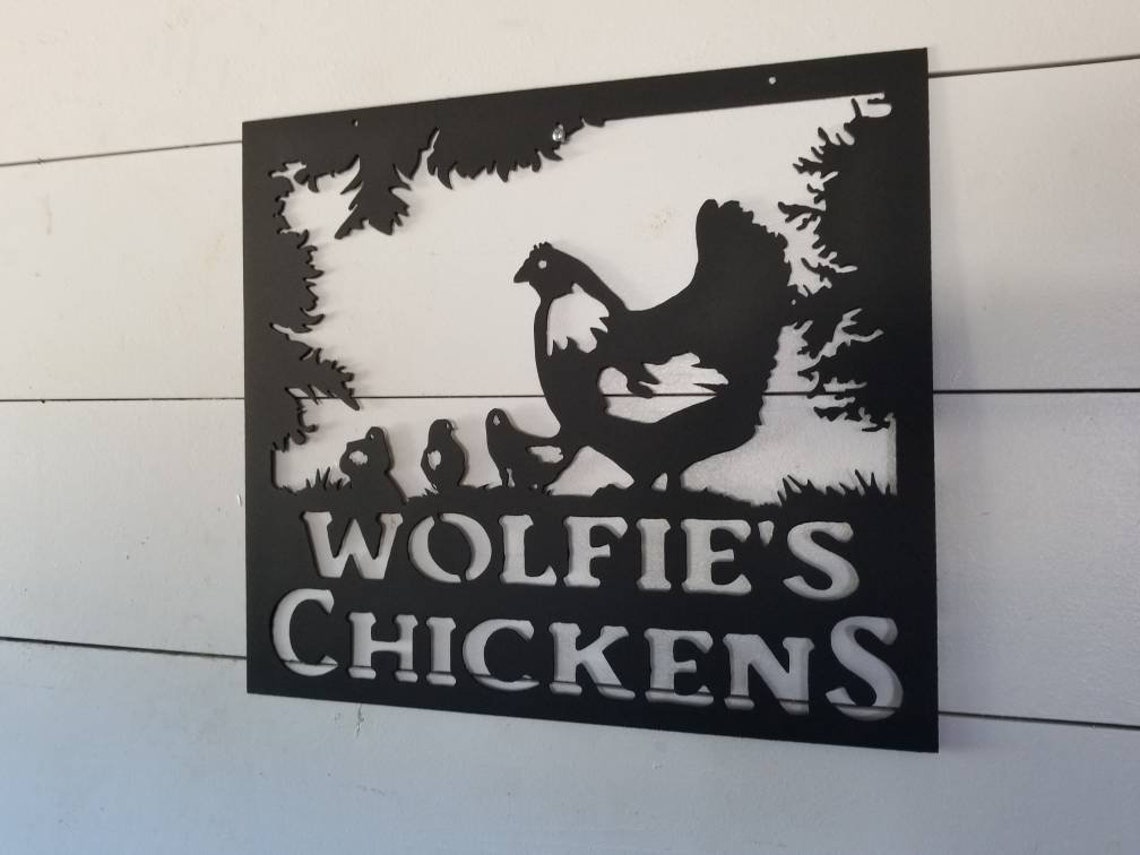 Chicken Farm Sign Chicken and Chick Custom Metal Indoor or - Etsy
