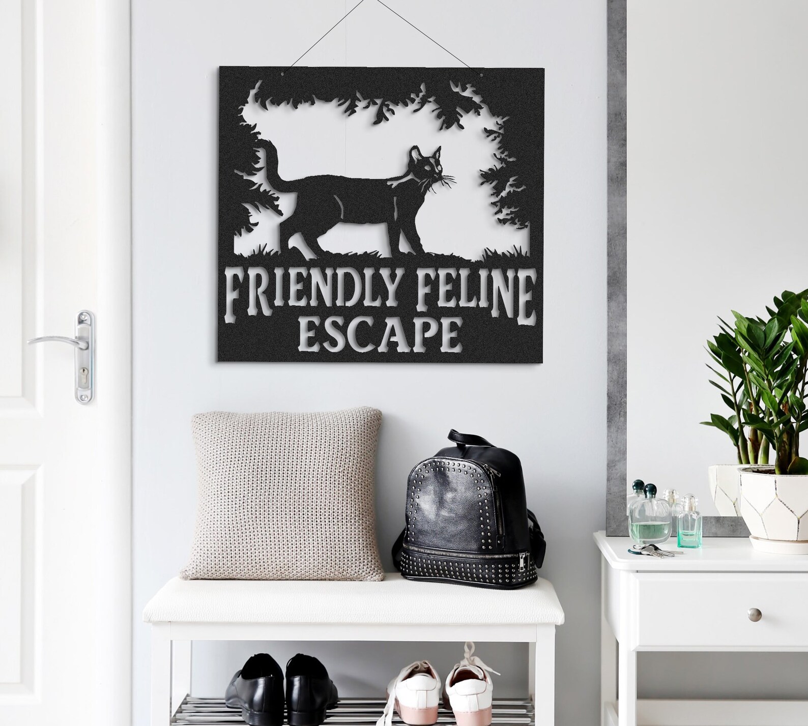 Your Name Custom Metal Cat Sign, Cat Lovers Sign - Etsy