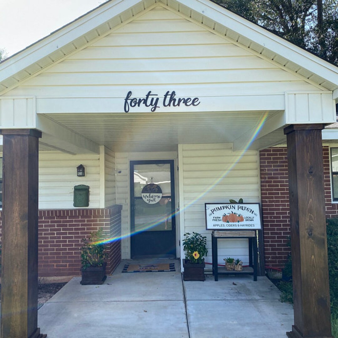 Script Address Sign, Metal Homestead House Numbers - Etsy