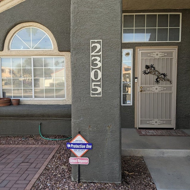 Stucco Vertical Home Address Signmetal Vertical Numbers - Etsy
