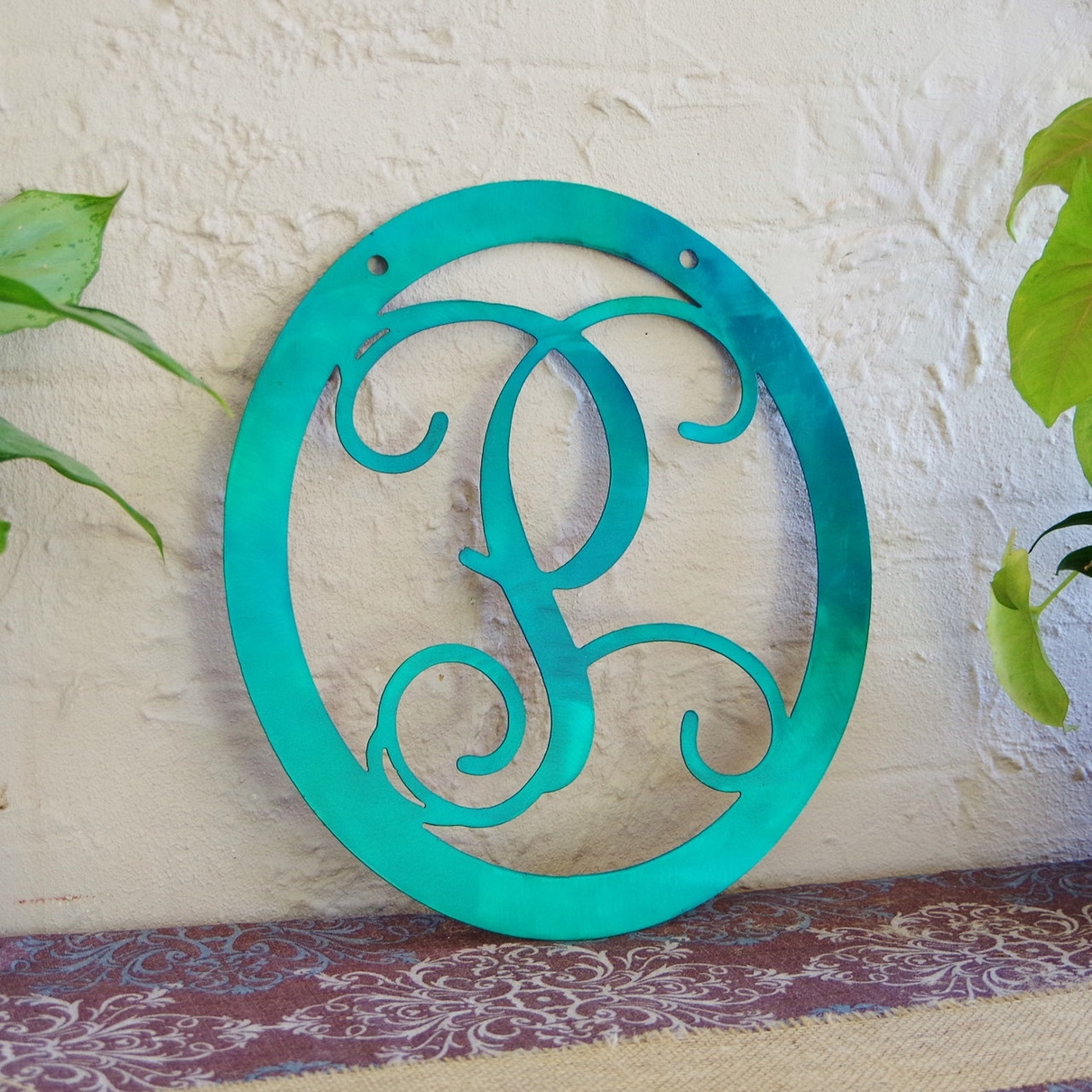 Metal Monogram Framed Initial Door Letter Sign Hanger | Etsy