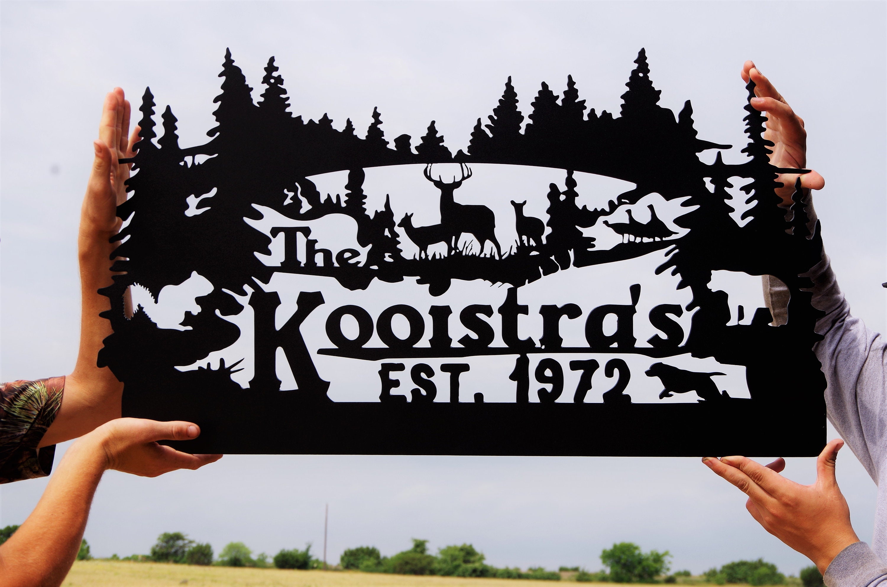 Family Name Custom Metal Wildlife Sign Personalized Deer Sign | Etsy