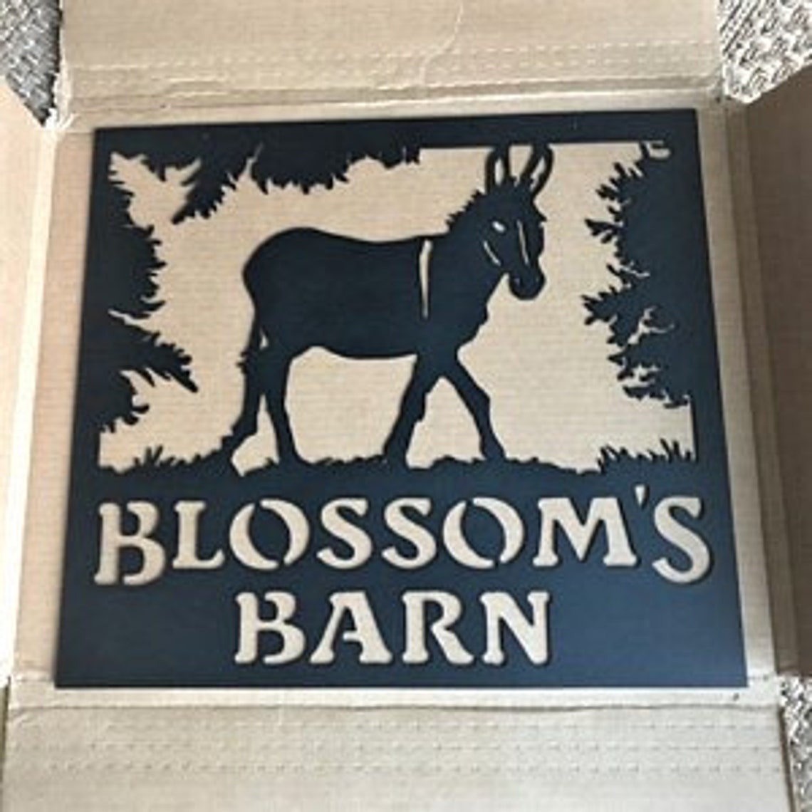 Your Name Custom Metal Farm Donkey Sign | Etsy