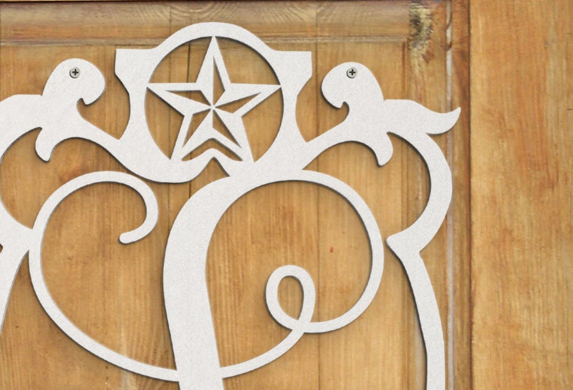 Texas Star Monogram Metal Monogram Framed Family Initial | Etsy