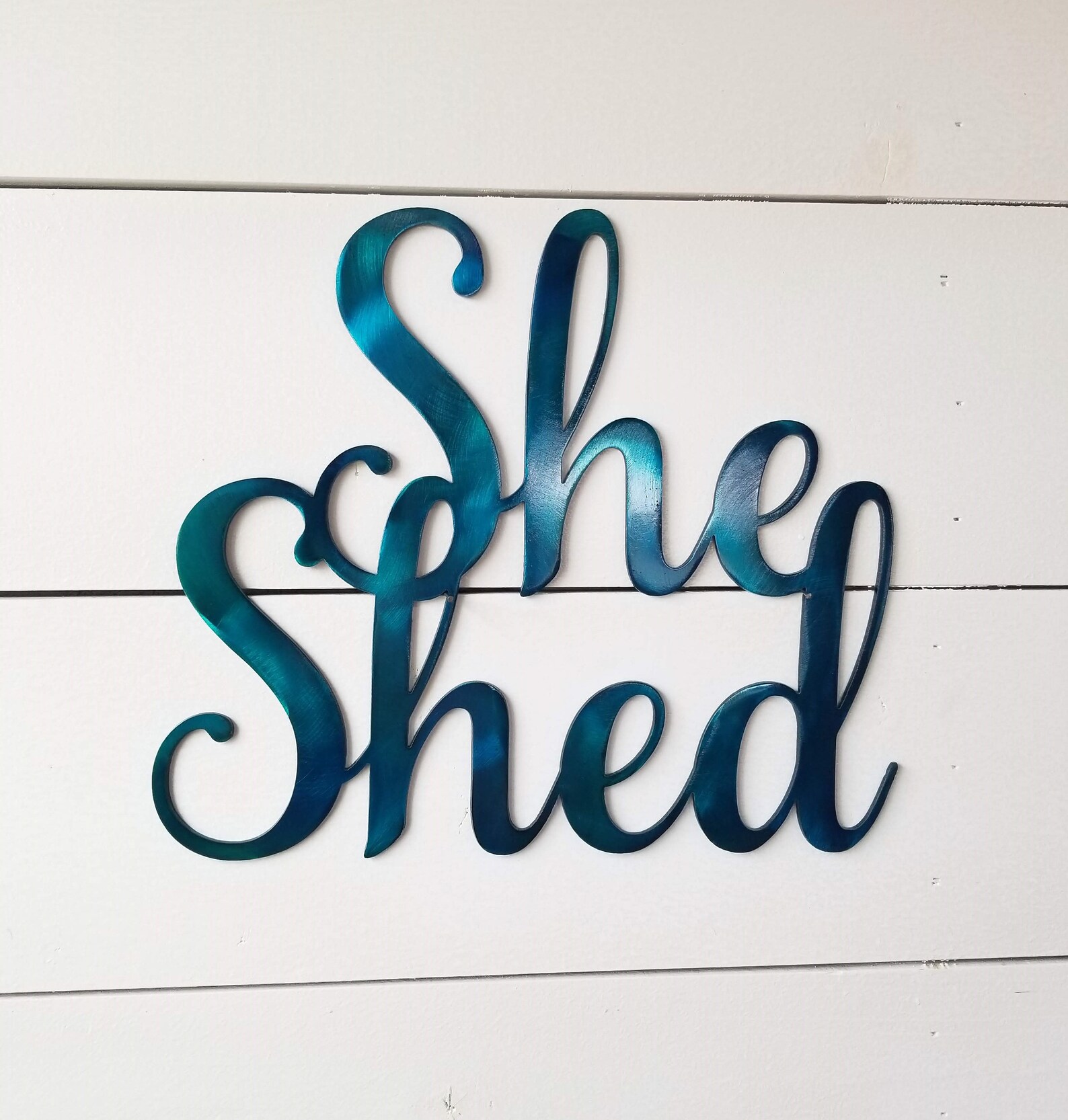 She Shed Metal Script Sign | Etsy