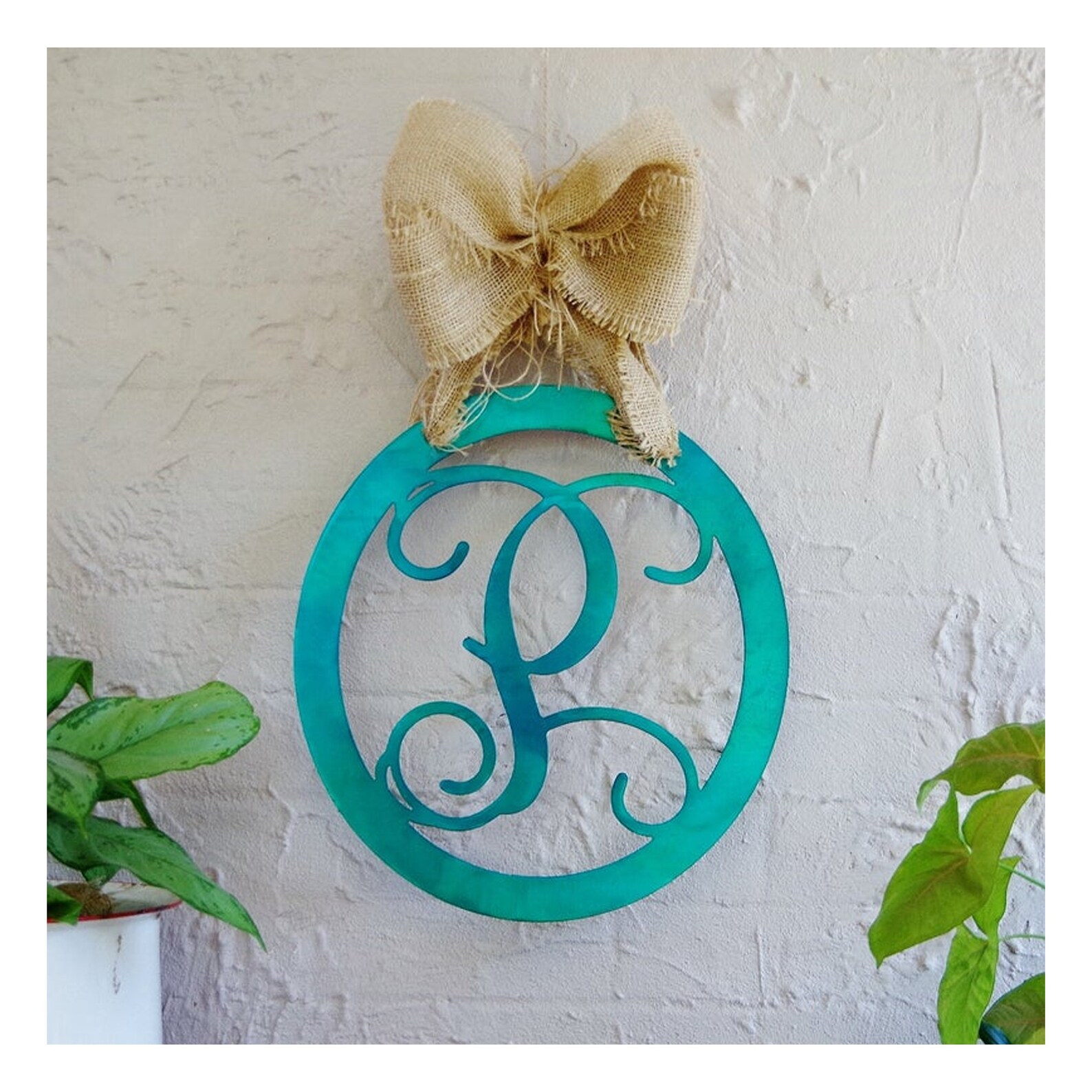Metal Monogram Framed Initial Door Letter Sign Hanger - Etsy