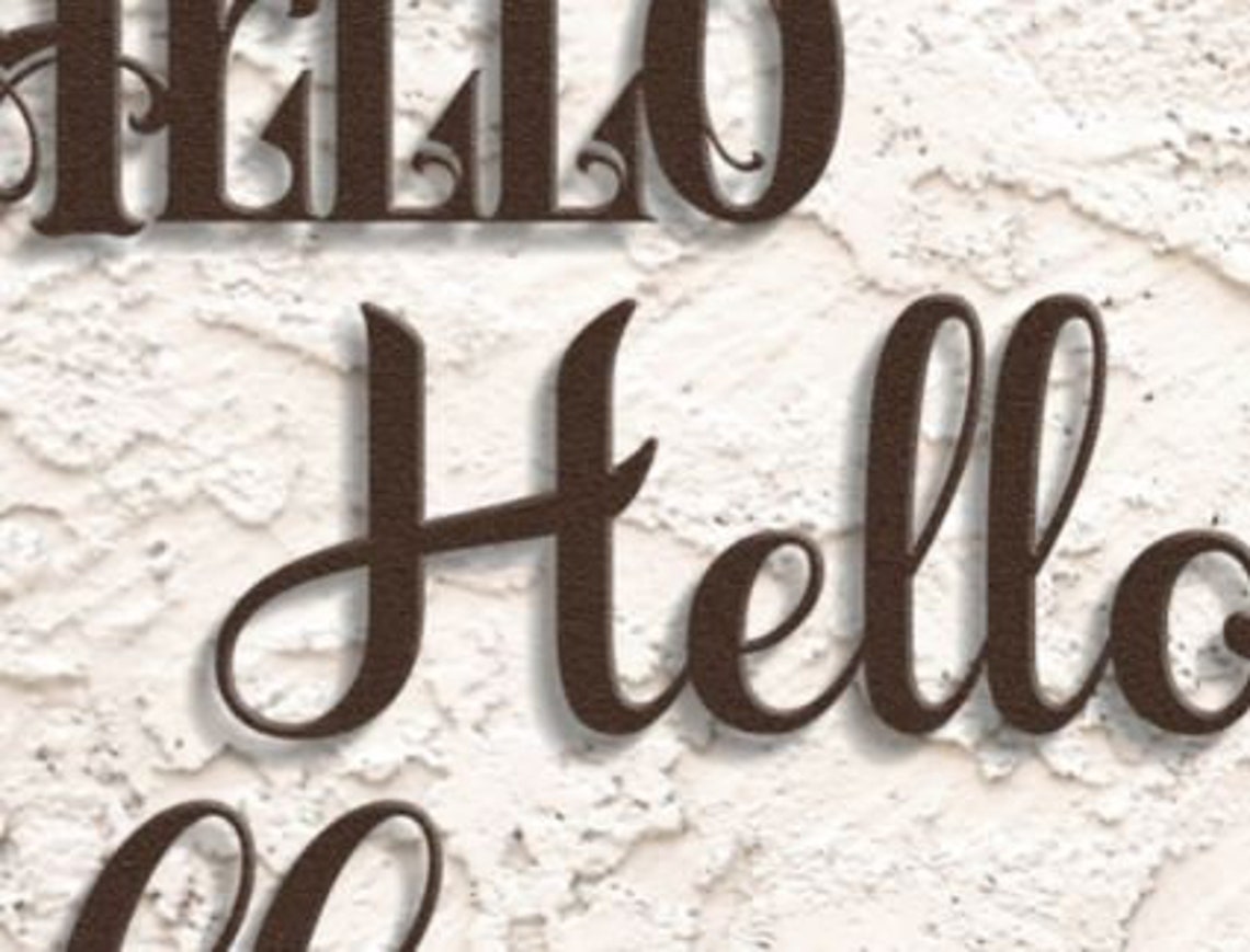 Hello Word Sign, Metal Script Sign - Etsy