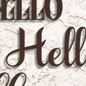 Hello Word Sign, Metal Script Sign - Etsy