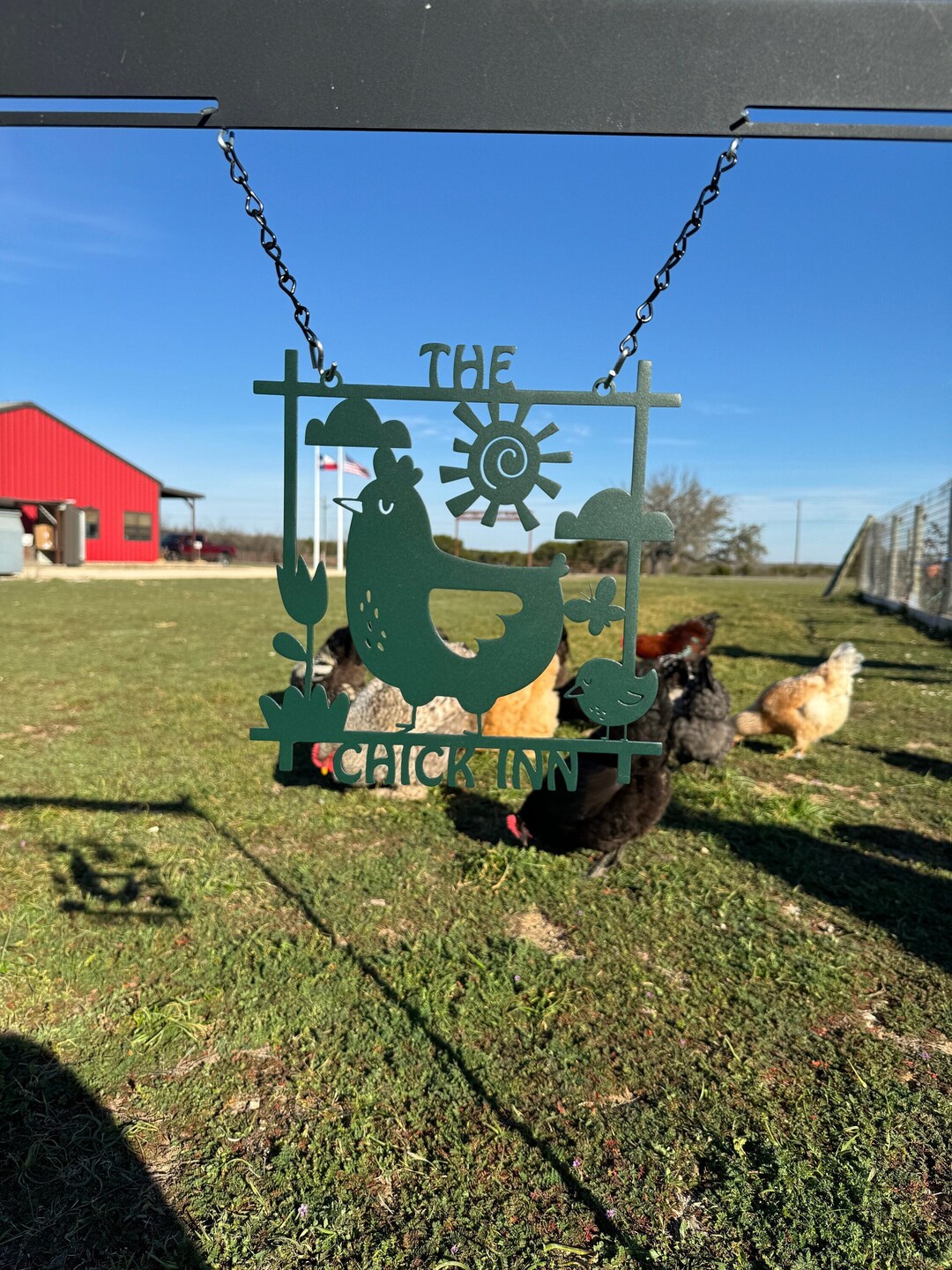 Custom Hanging Metal Chicken Sign, Cute Chicken Gifts - Etsy