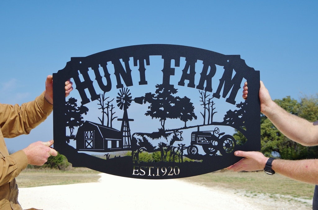 Family Name Custom Metal Farm Sign Personalized Farming Sign | Etsy