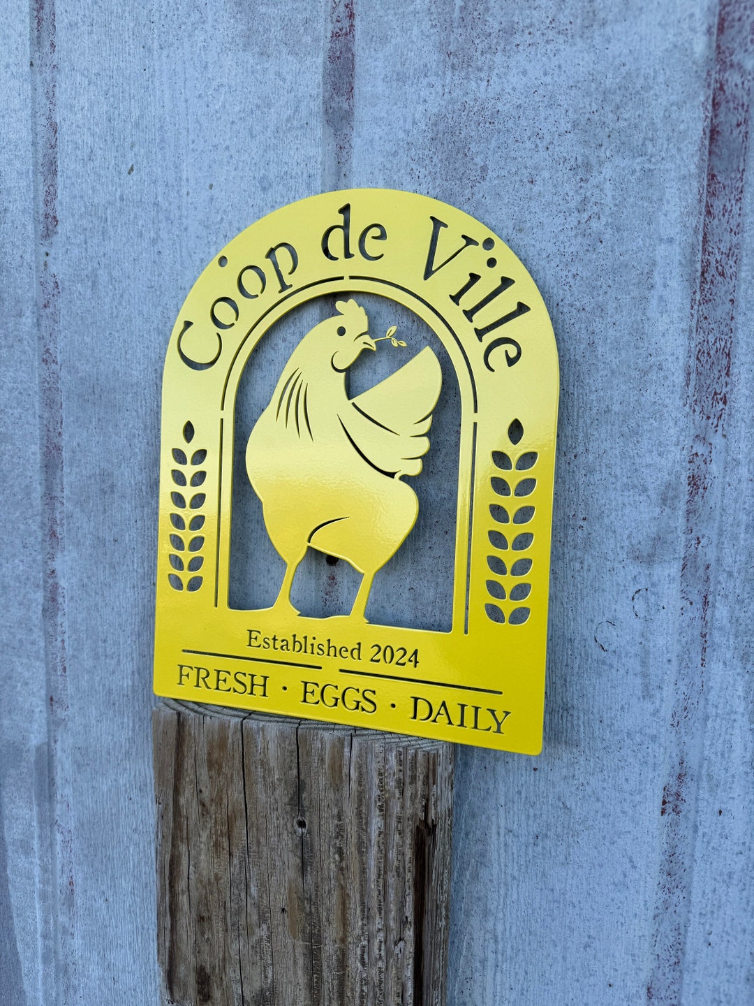 Chicken Coop Personalized Sign, Fancy Chicken Coop Metal Sign - Etsy