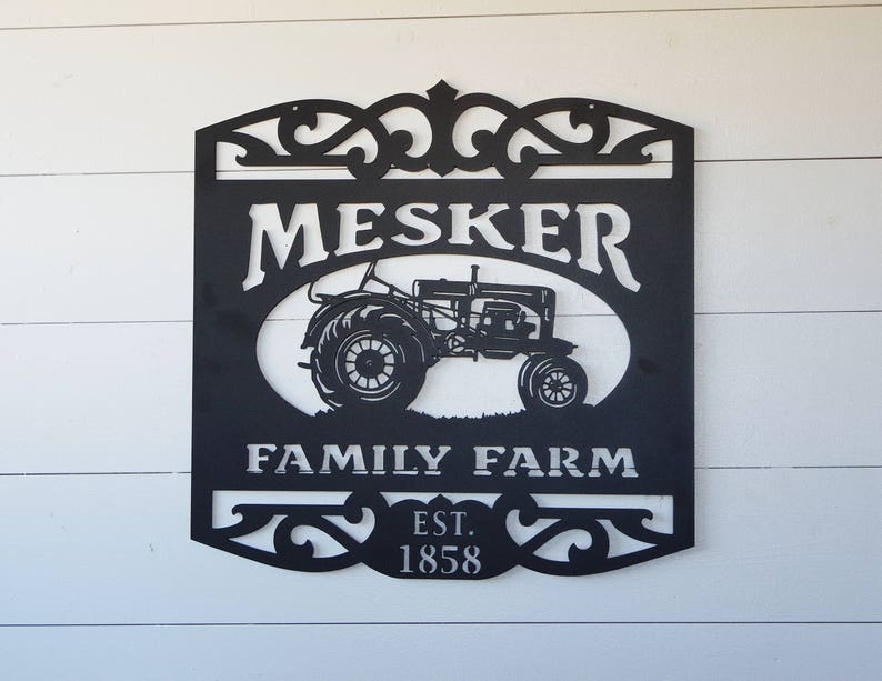 Custom Metal Farm Sign Personalized Metal Sign Tractor Wall - Etsy