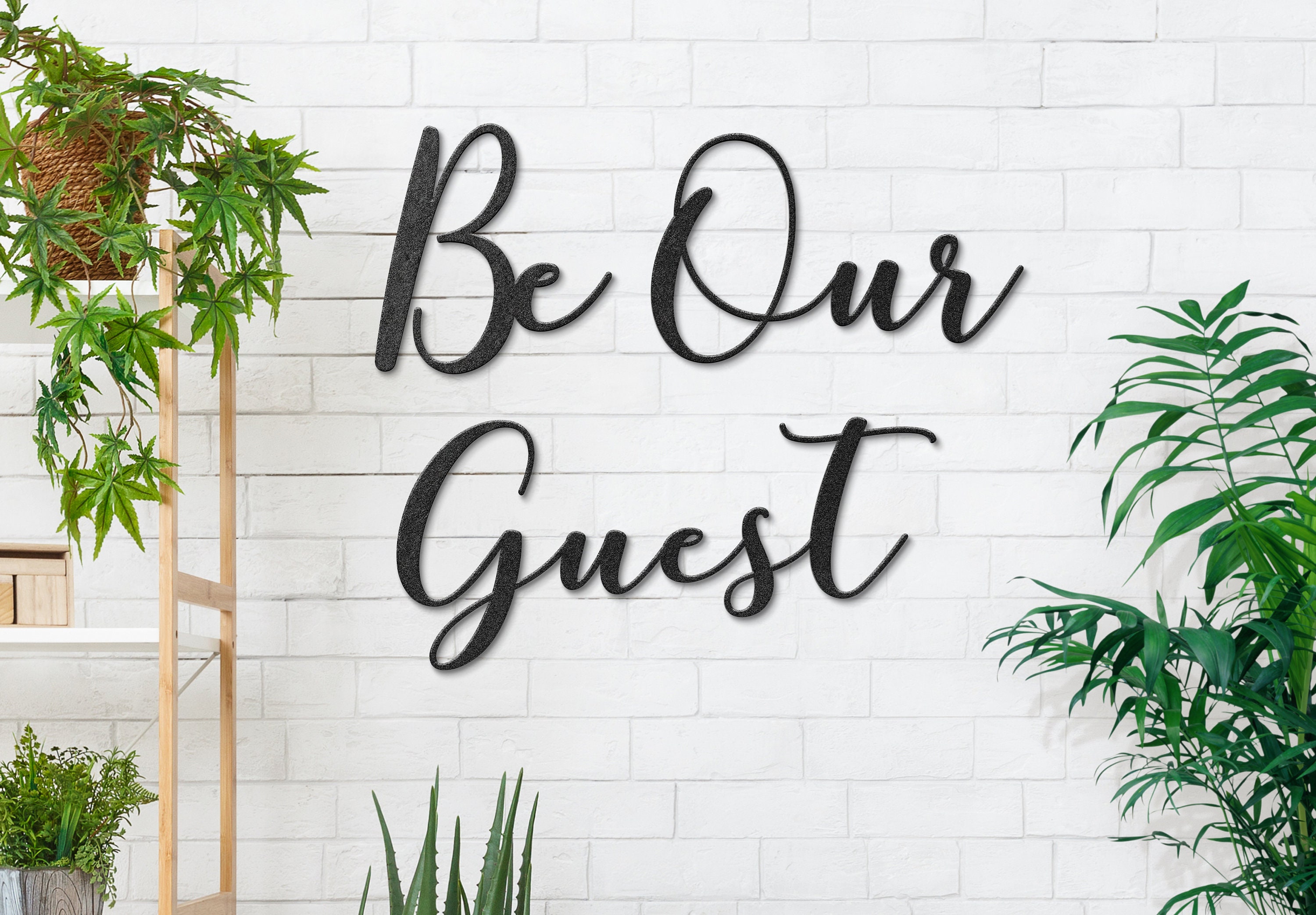 Be Our Guest Metal Word Sign Guest Bedroom Wall Art | Etsy