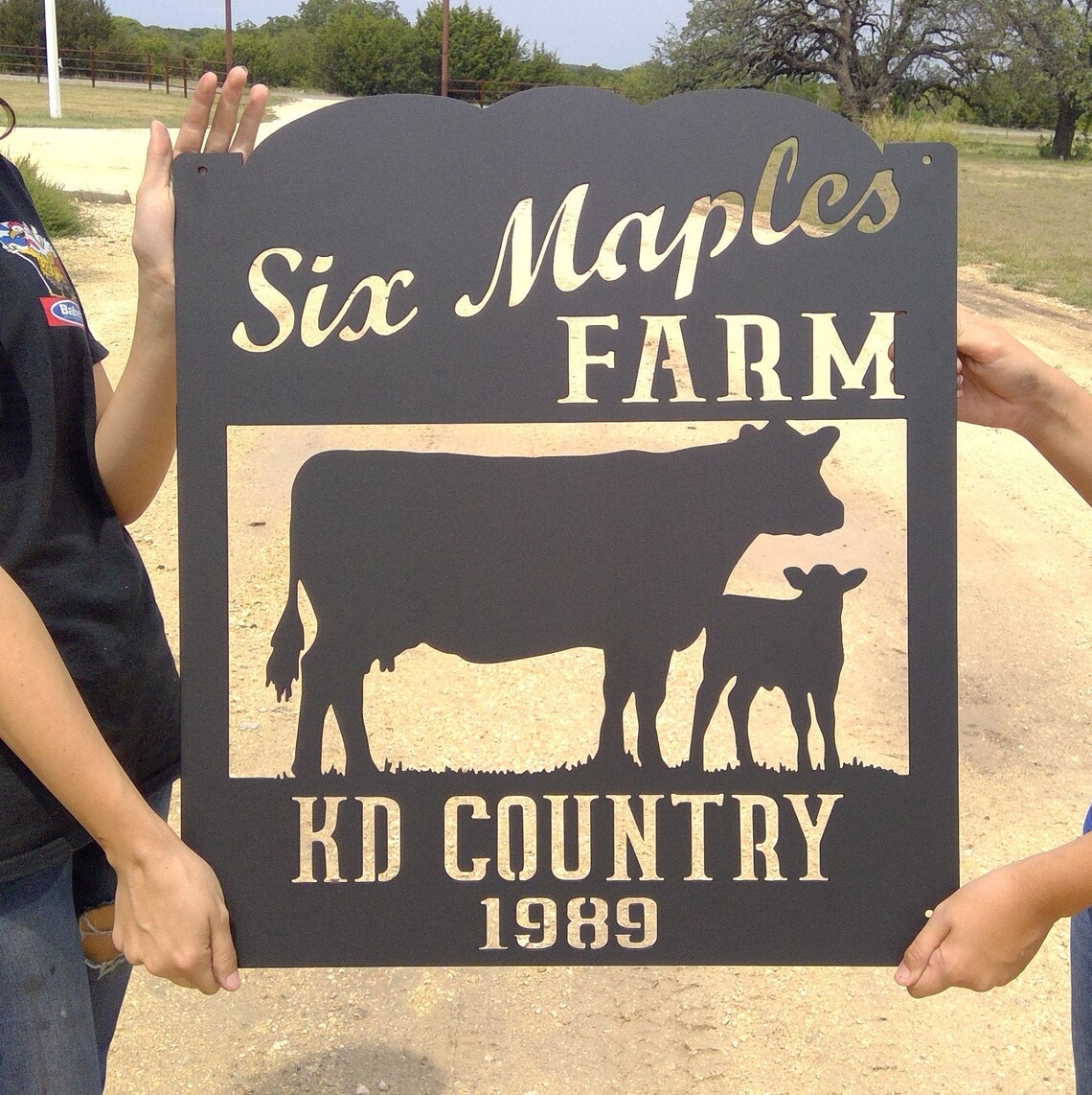 Custom Cattle Cow and Calf Family Farm Sign LMW-16-47 | Etsy