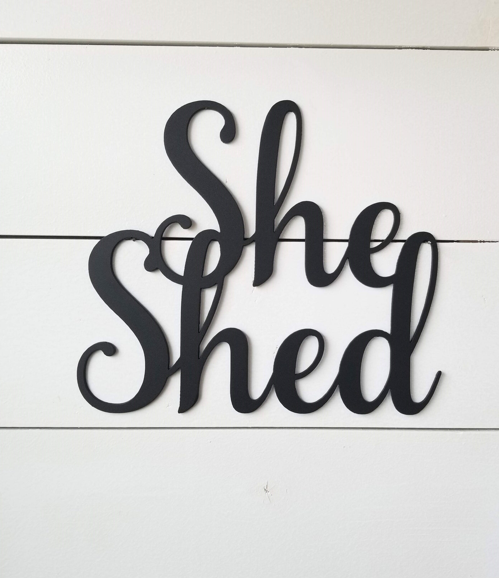 She Shed Metal Script Sign | Etsy