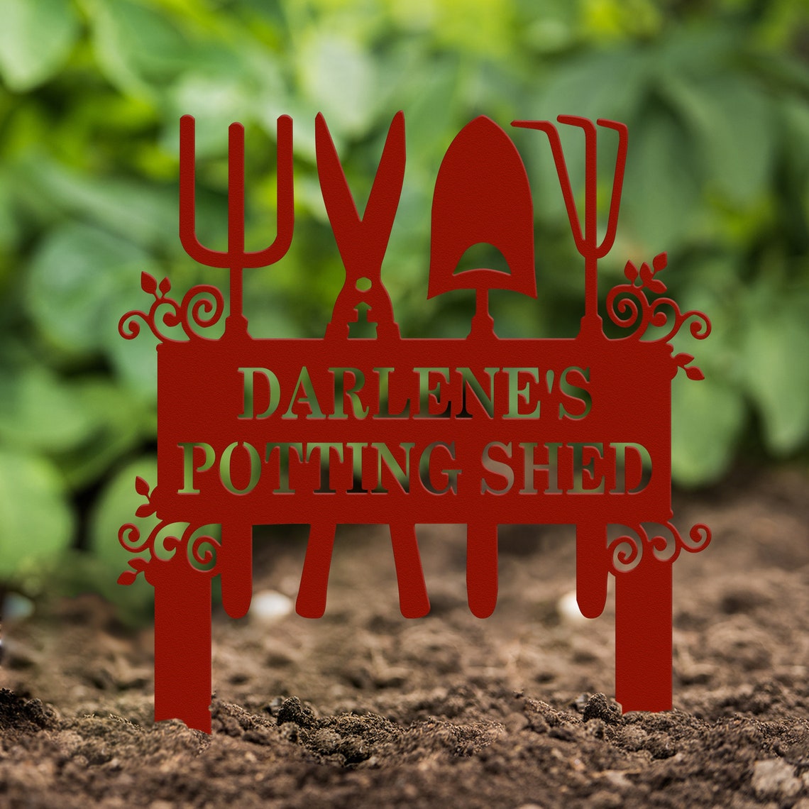 Garden Tool Personalized Metal Garden Shed Sign | Etsy