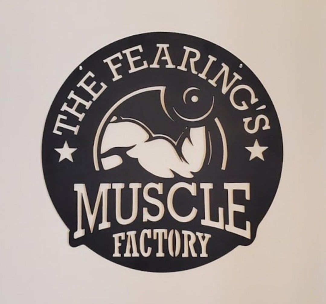 Personalized Muscle Factory Sign, Your Name Custom Metal Gym Sign - Etsy