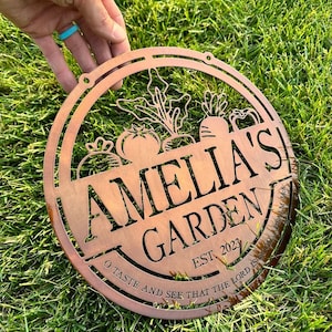 Custom Vegetable Garden Sign, Metal Vegetable Stand Signs, Gardening ...
