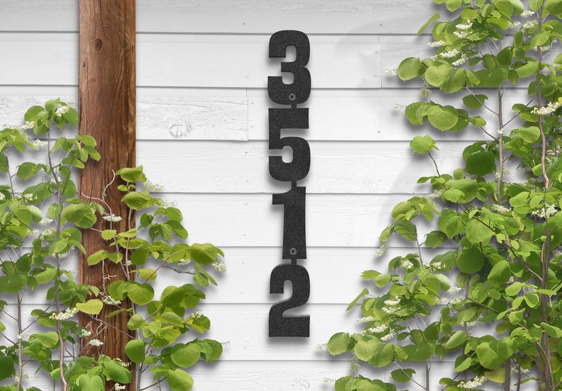 Vertical Metal Address Sign Powder Coated Outdoor House - Etsy