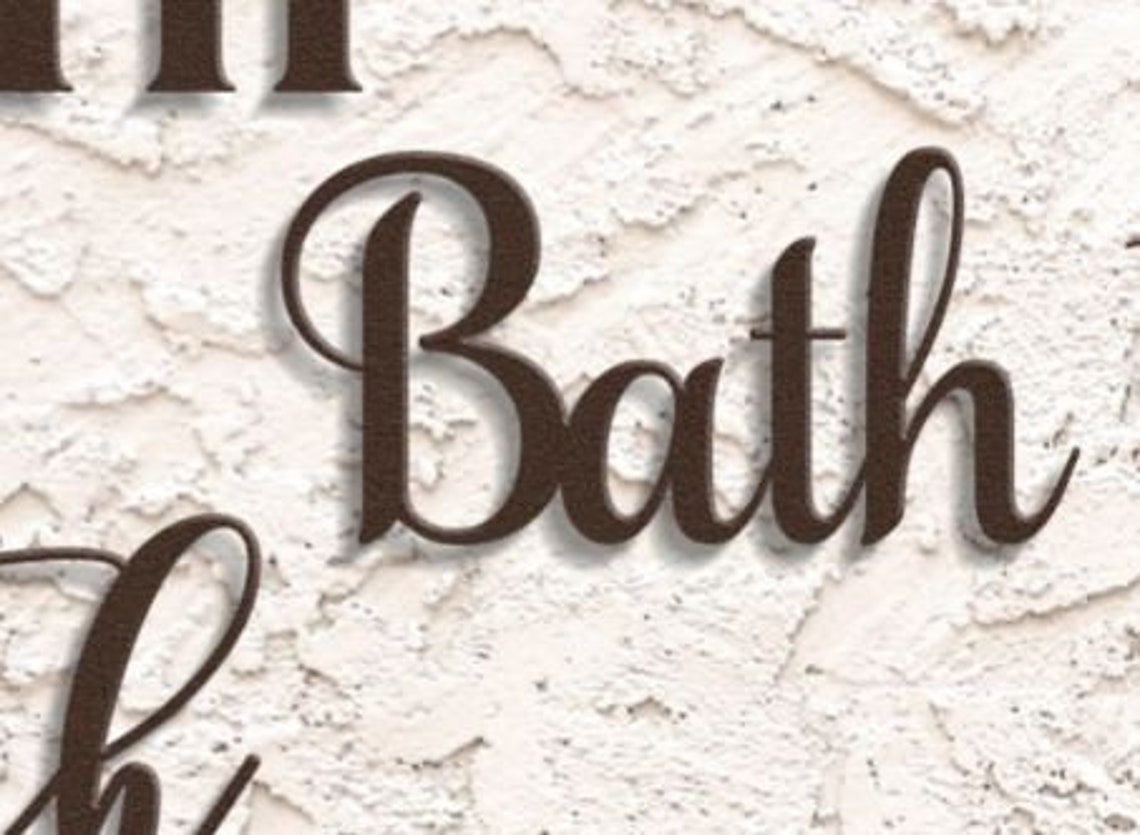 Metal Bath Sign Bathroom Word Signs | Etsy