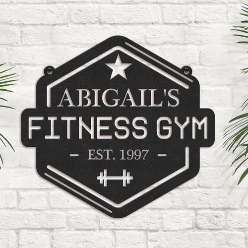 Personalized Gym Sign Weights Sign Metal Fitness Sign - Etsy