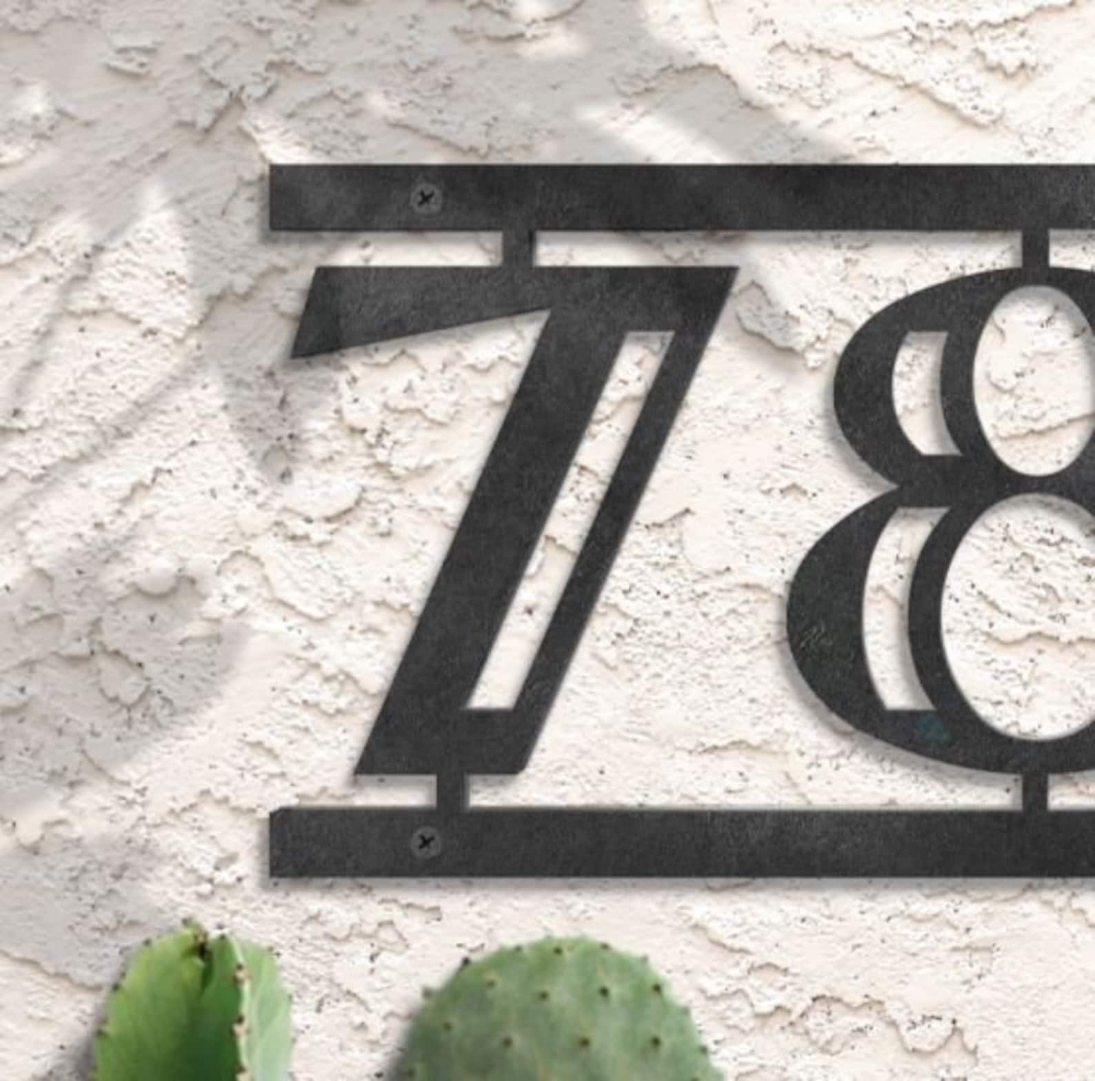 House Numbers 6 Metal Address Sign | Etsy