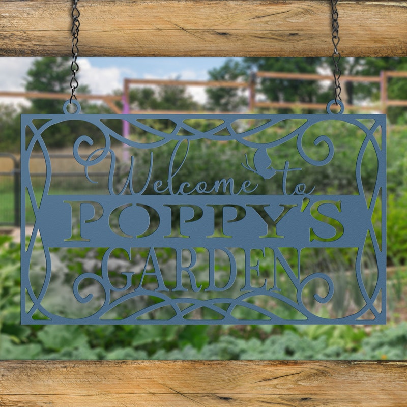 Round Garden Sign - Etsy