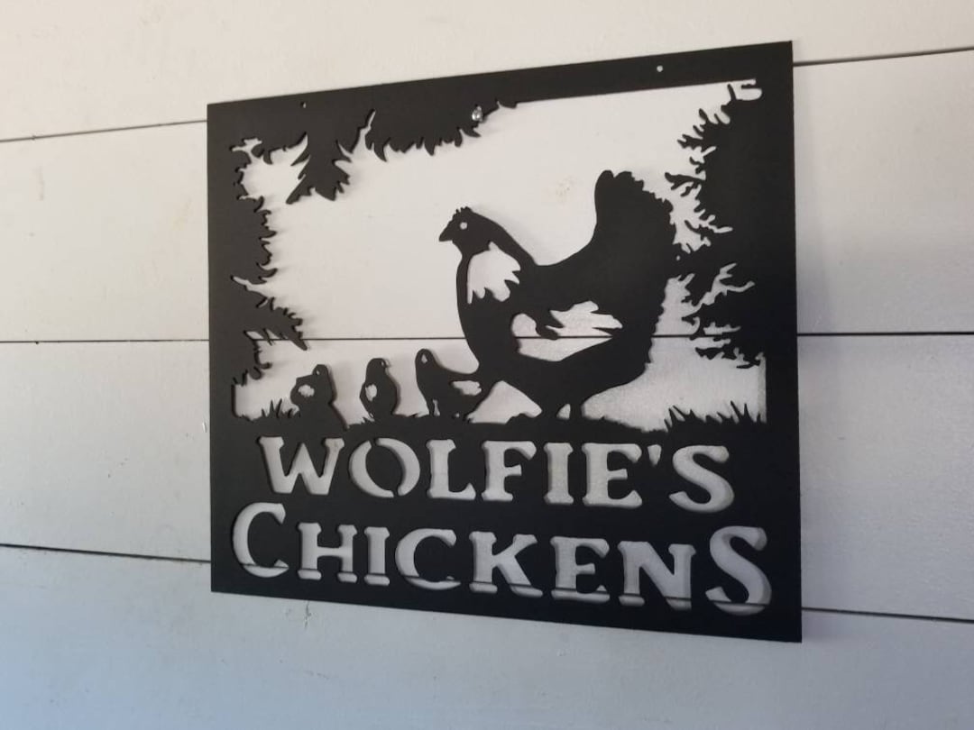 Chicken Farm Sign, Chicken and Chick Custom Metal Indoor or Outdoor ...