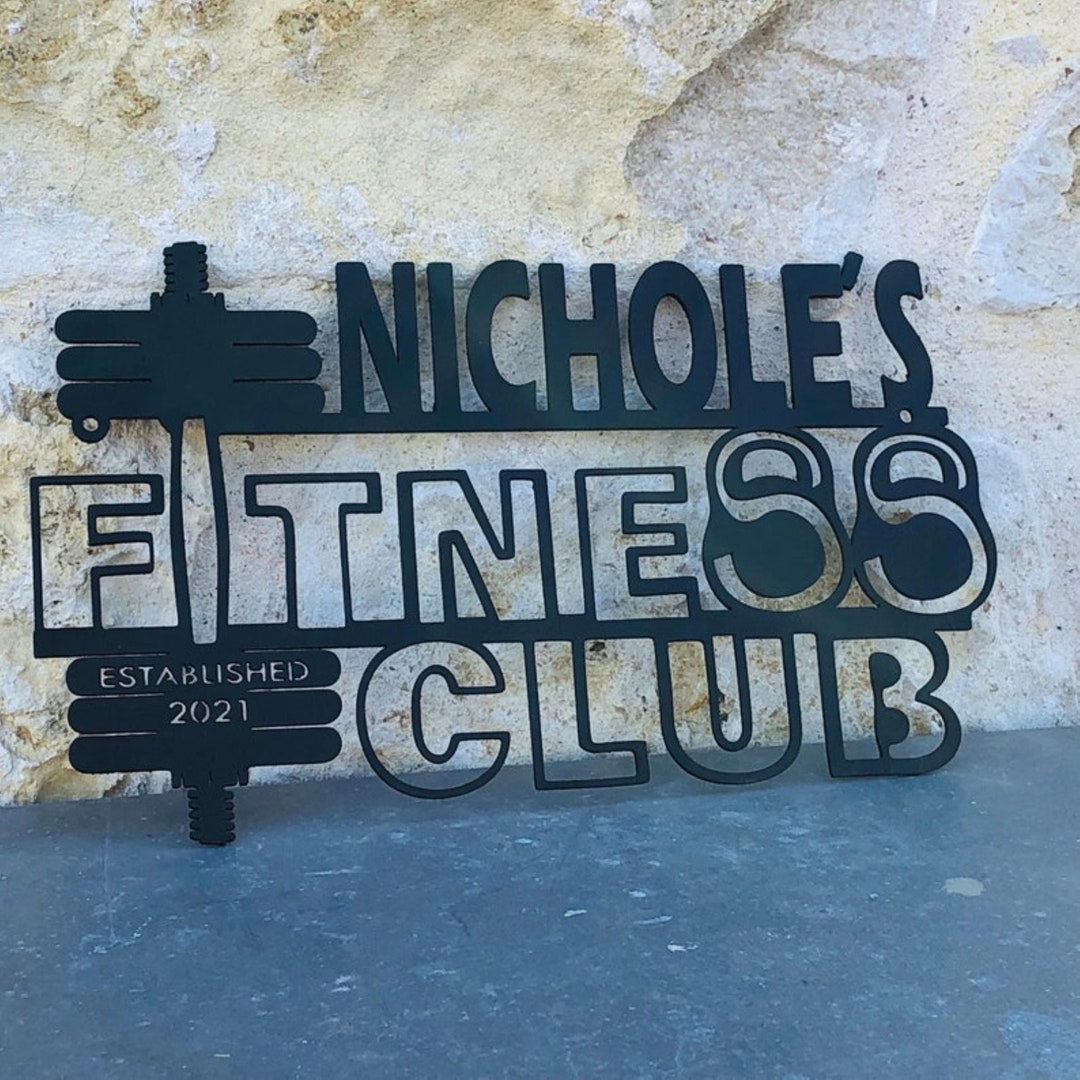 Your Name Custom Fitness Club Sign, Personalized Metal Gym Sign - Etsy