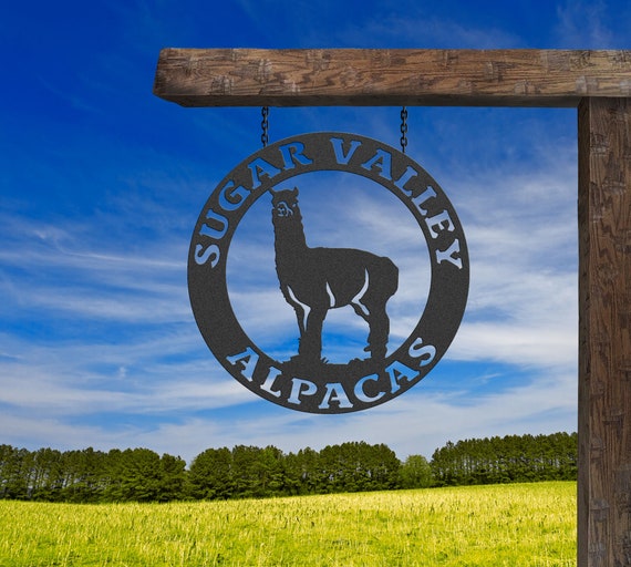 Alpaca Farm Sign Alpaca Ranch Entry Sign | Etsy