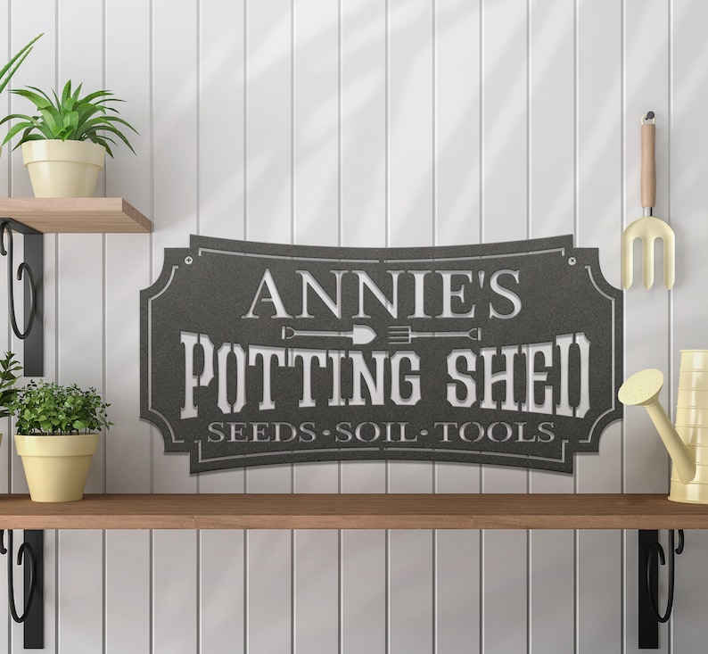 Personalized Potting Shed Sign Metal Hanging Garden Sign - Etsy