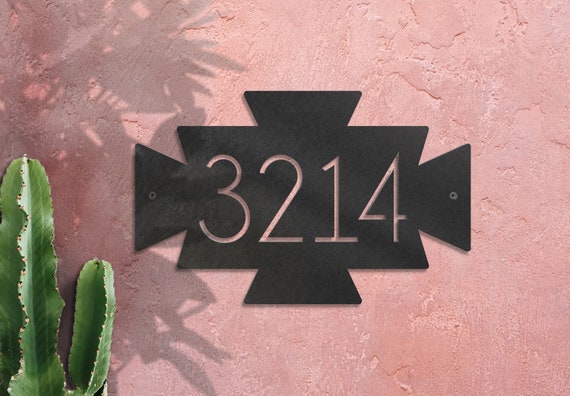 Metal House Number Sign Western Heavy Duty Address Plaque - Etsy