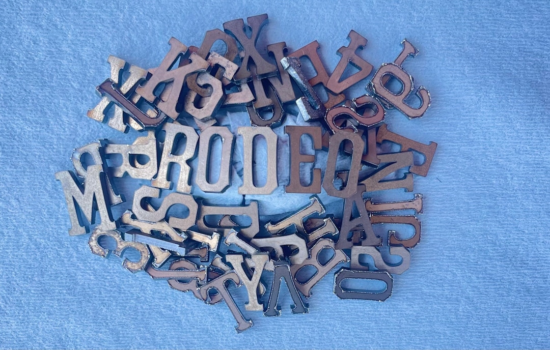 Rodeo Font Individual Metal Western Letters,1 2 and 3 Inch Craft ...