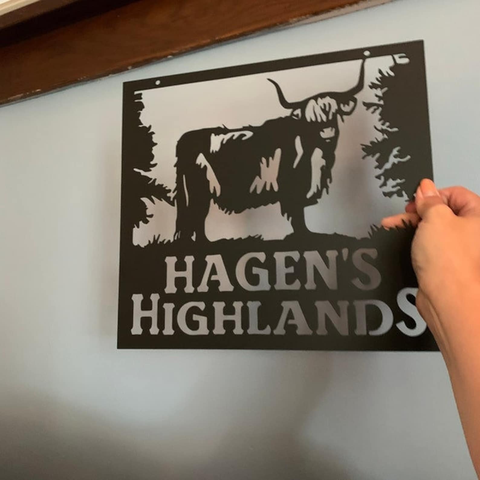 Custom Metal Highland Cattle Sign Indoor or Outdoor Highland | Etsy