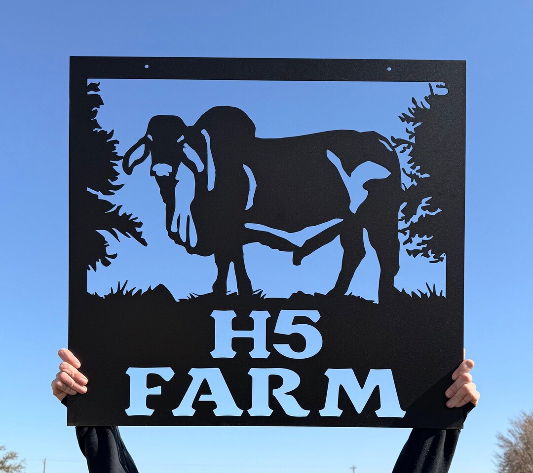 Custom Metal Brahman Farm Sign, Metal Farm Sign - Etsy