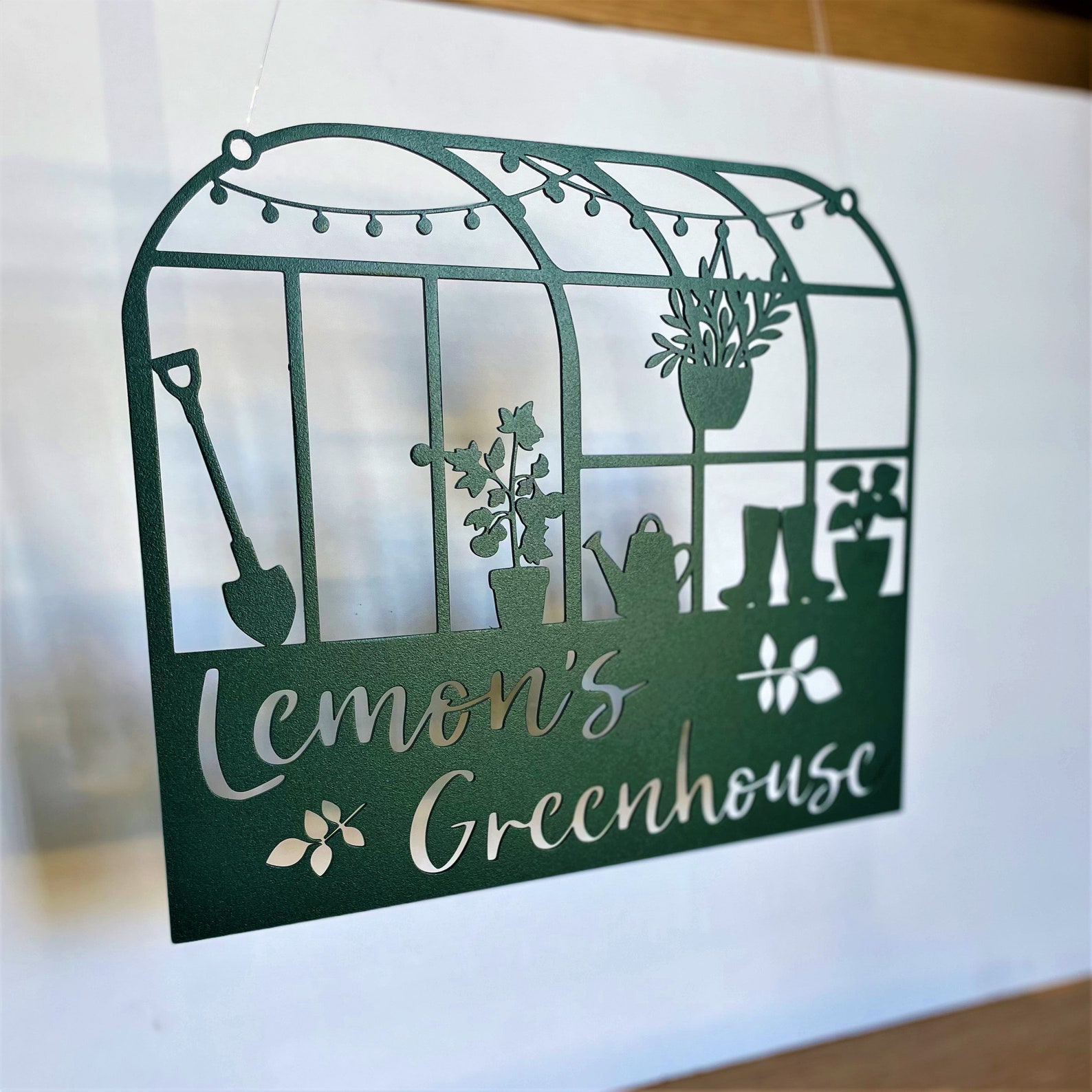 Personalized Hanging Metal Greenhouse Sign Custom Gardener - Etsy