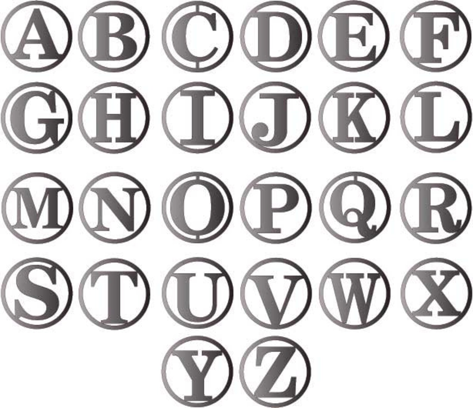 Circle Border Bold Single Letter Monogram ~ You Choose the Letter - Etsy