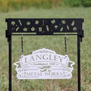 Decorative Hanging Metal Garden Sign Holder – Made by Langley Metal ...