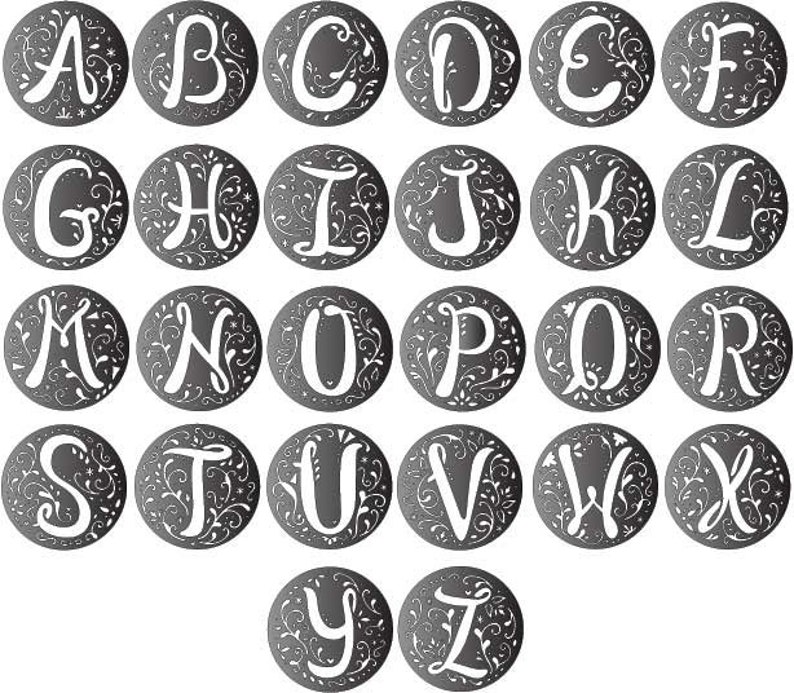 Single Letter Cutout Decorative Circle Border Monogram You - Etsy