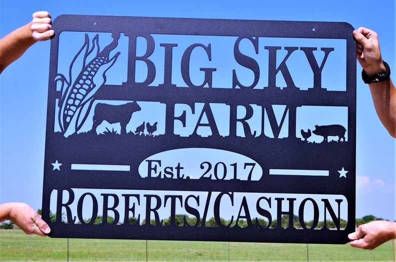 Corn and Cattle Metal Farm Sign LMW-16-19 - Etsy